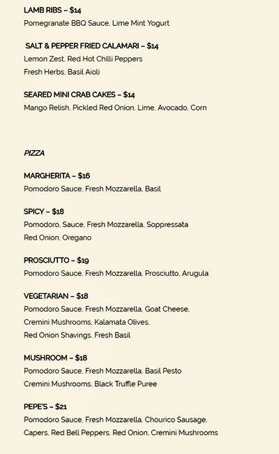 Menu at Fishbone Bistro restaurant, Whitchurch-Stouffville