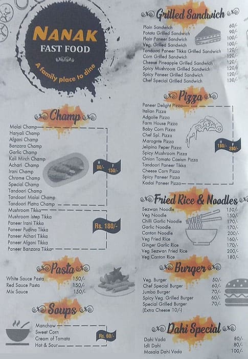 Menu at Nanak Fast Food, Phagwara, 46