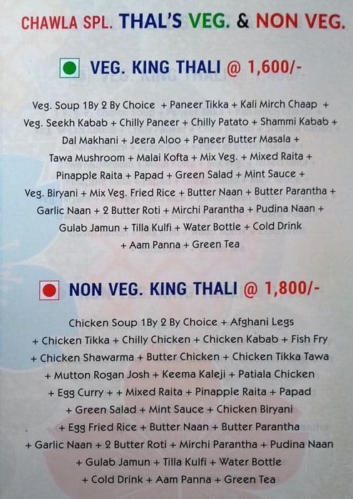 Menu at New Chawla Chicken - Kabab Roll Wale, New Delhi
