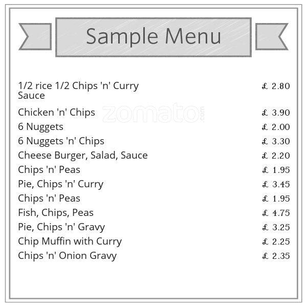 Menu at Jonesy's Traditional Fish & Chips, Manchester