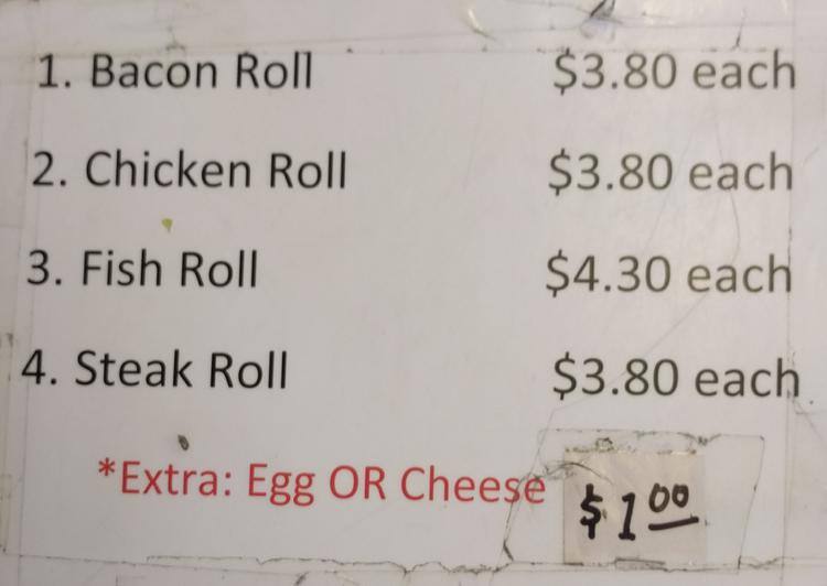 Menu at Rowandale Takeaways fast food, Auckland