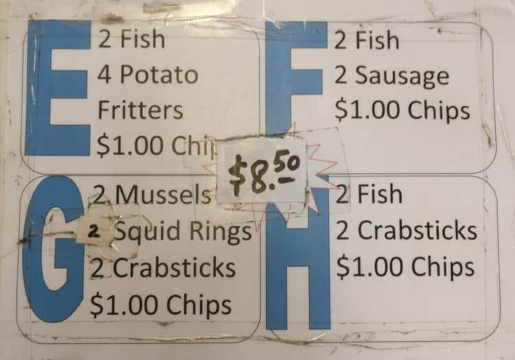 Menu at Rowandale Takeaways fast food, Auckland