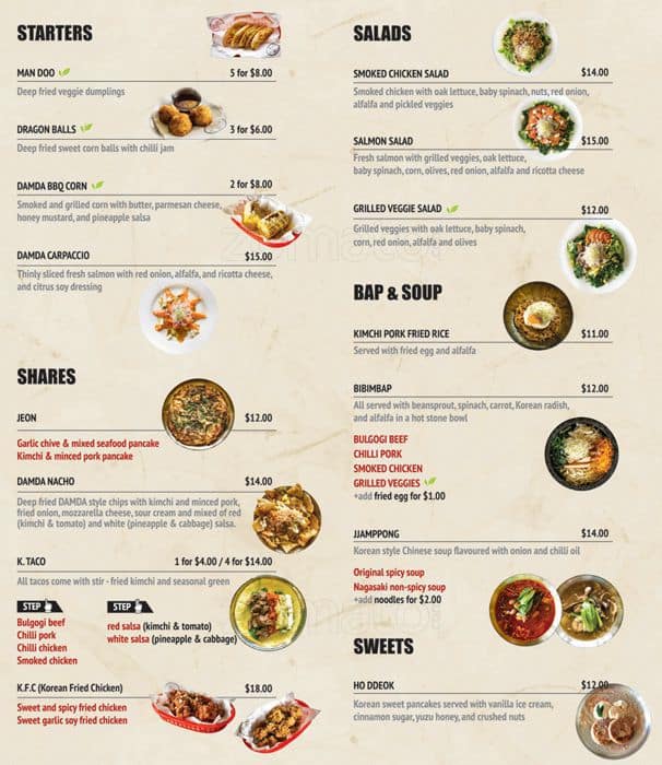 DAMDA Menu, Menu for DAMDA, Leichhardt, Sydney - Urbanspoon/Zomato