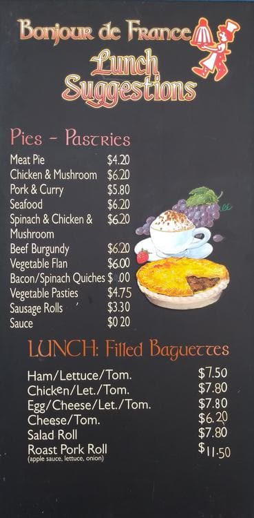 Menu at Bonjour De France restaurant, Blackburn, 126 South Parade