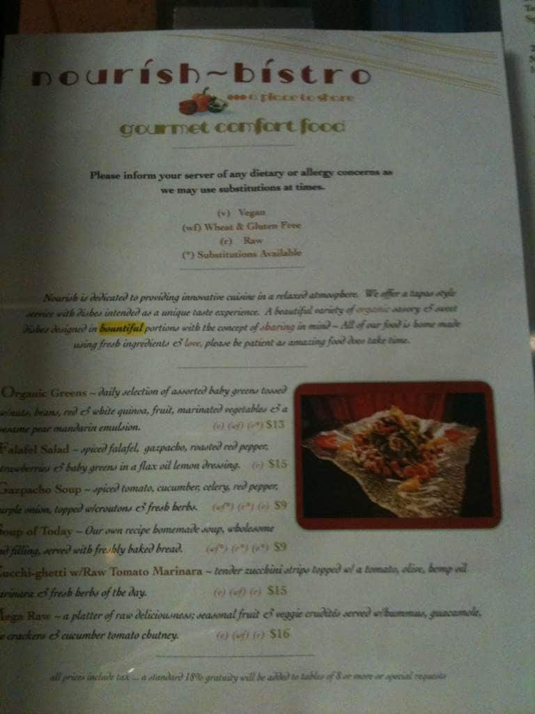 Nourish Bistro Banff Menu, Menu for Nourish Bistro Banff, Banff, Banff ...