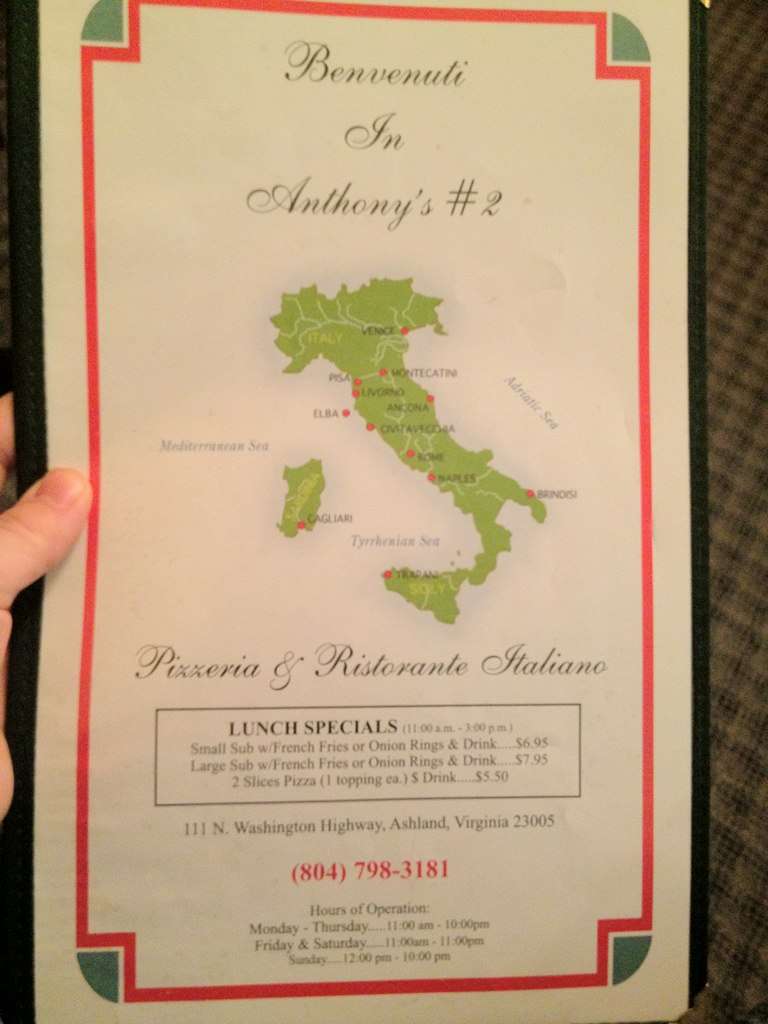 Anthony's Pizza Menu, Menu untuk Anthony's Pizza, Ashland, Richmond ...