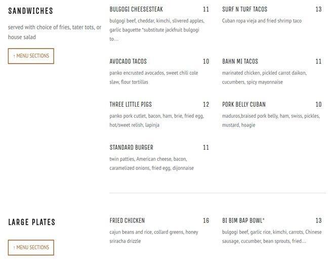 Menu at Copper Pig pub & bar, St. Louis