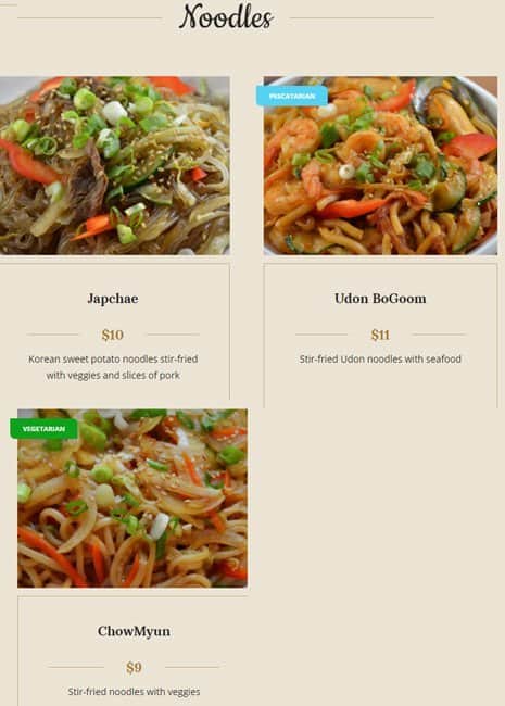 Menu at k restaurant, Peabody