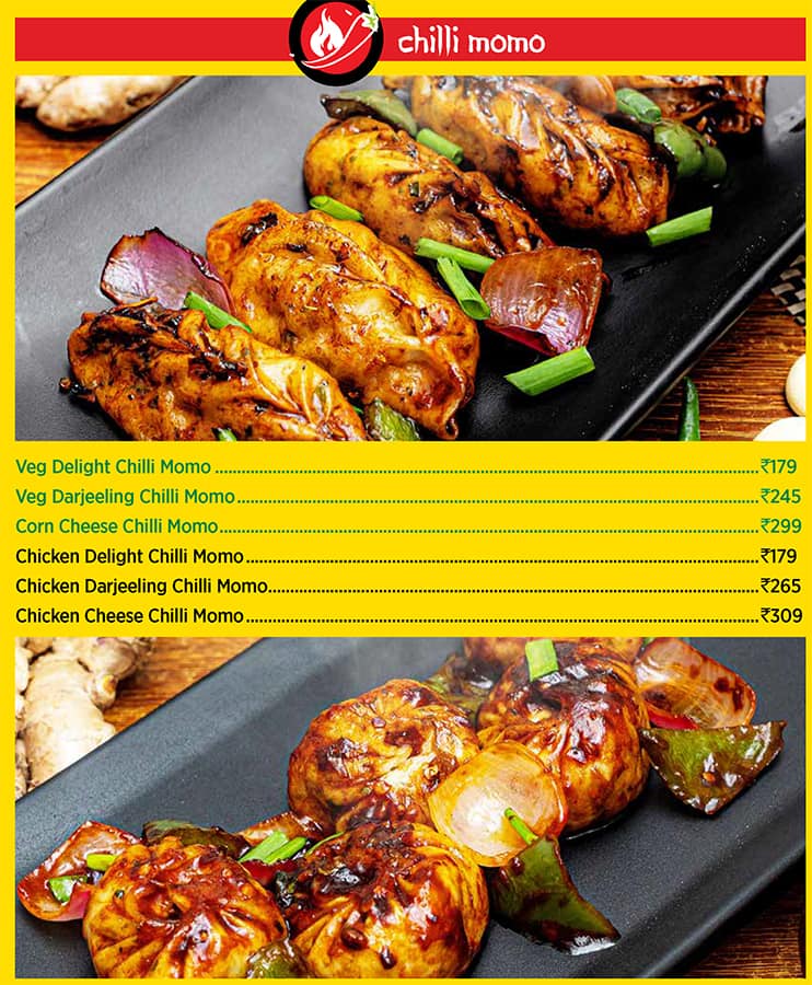 Menu of WOW! Momo, TT Nagar, Bhopal