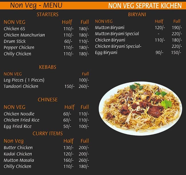 Menu of Deepak Family Dhaba, Nampally, Hyderabad