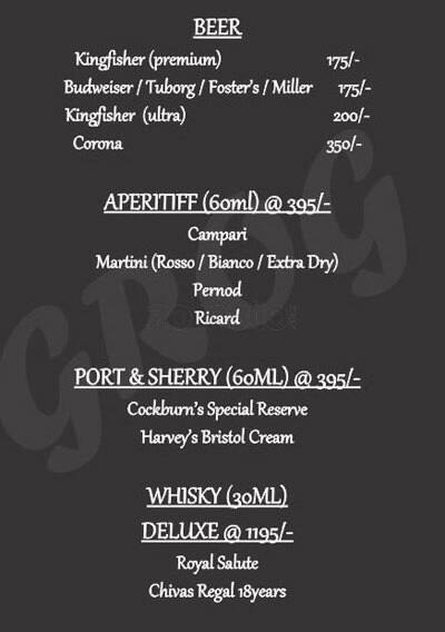 Menu at Cafe Oz, New Delhi, Khan Market