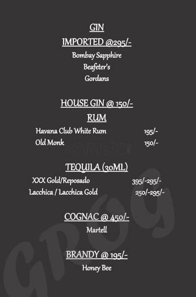 Menu at Cafe Oz, New Delhi, Khan Market