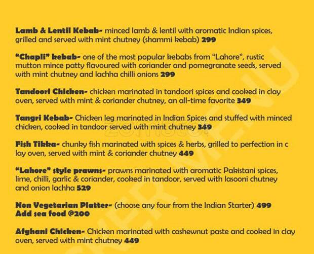 Menu at Cafe Oz, New Delhi, Khan Market