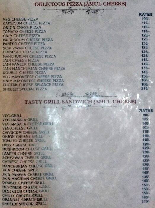 Menu at SHREEJI, Mira Bhayandar, Shop.No.1