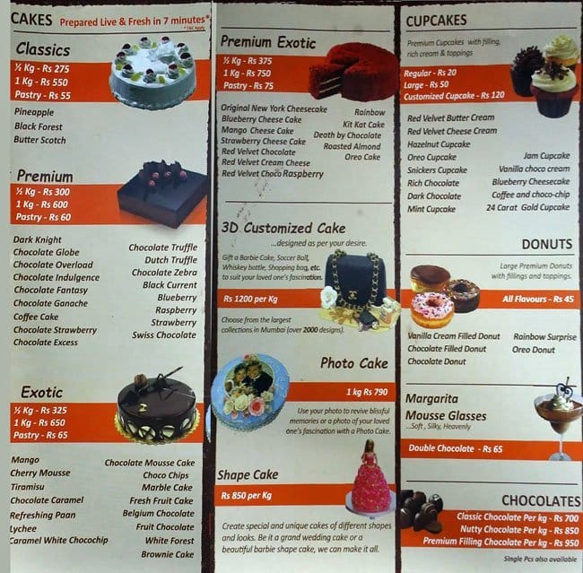 7th Heaven Menu, Menu for 7th Heaven, Andheri Lokhandwala, Andheri West, Mumbai - Zomato