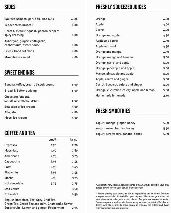 Menu at River Quarter Kitchen cafe, London