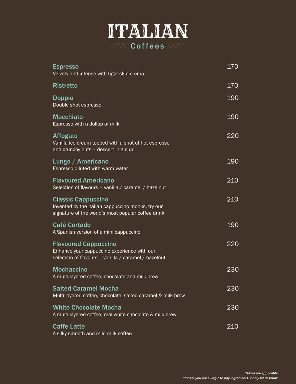 Menu of The Brew Room, RK Salai (Cathedral Road), Chennai