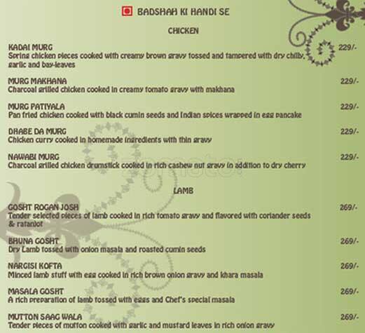 Menu at STarFISH, Hyderabad