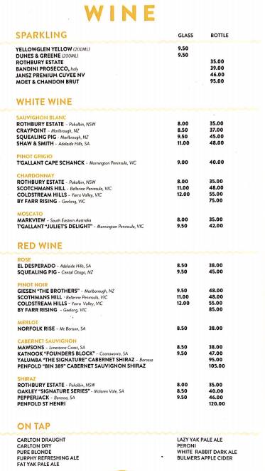 Menu at Lorne Hotel pub & bar, Lorne