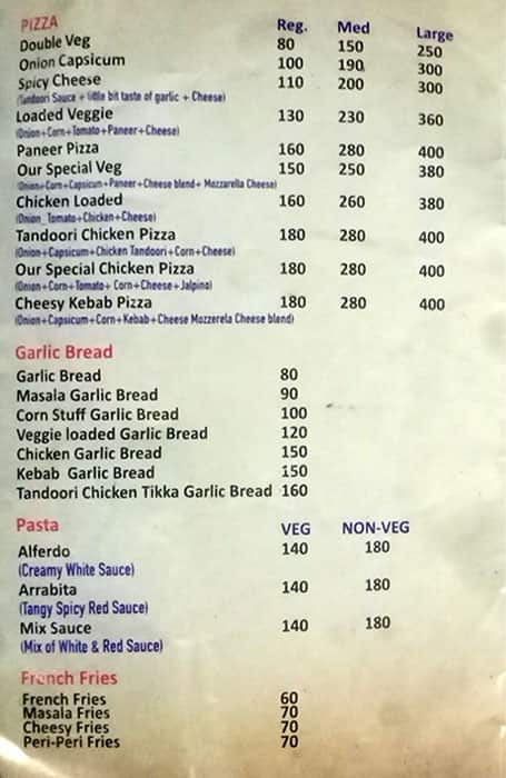 Menu of Pizza Master, Tilak Nagar, New Delhi