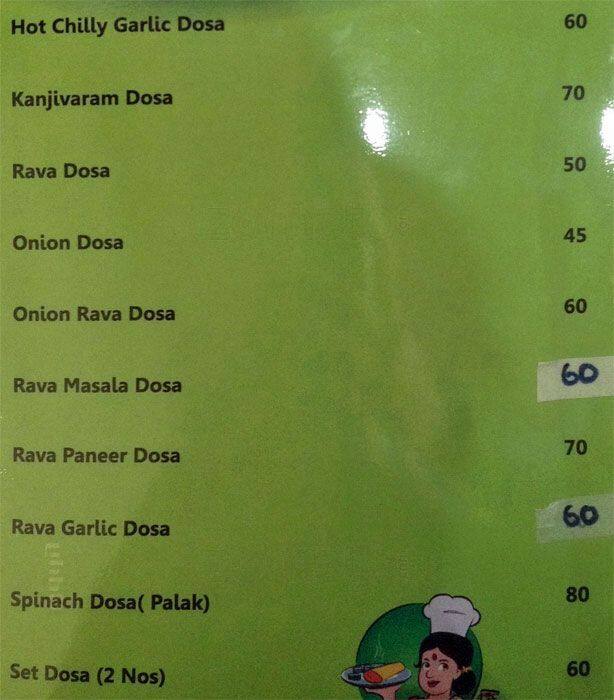 Menu at Amma's Dosa, Bhubaneswar, Marcaria Food Court
