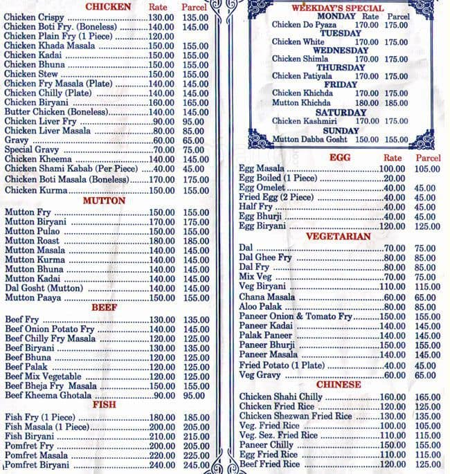 Bagdadi Menu, Menu for Bagdadi, Colaba, Mumbai - Zomato