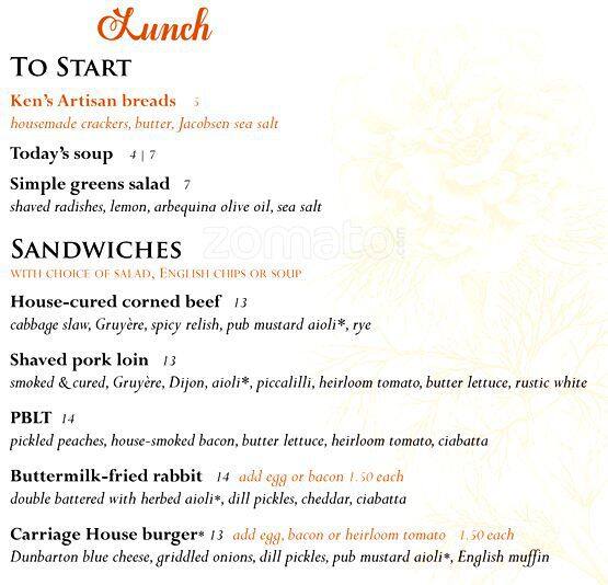 Menu at Raven & Rose pub & bar, Portland