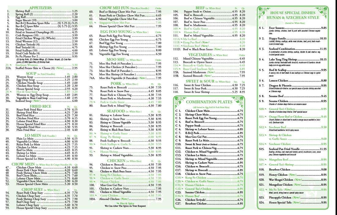 Menu at China 1 restaurant, Louisville, Maple Brook Dr