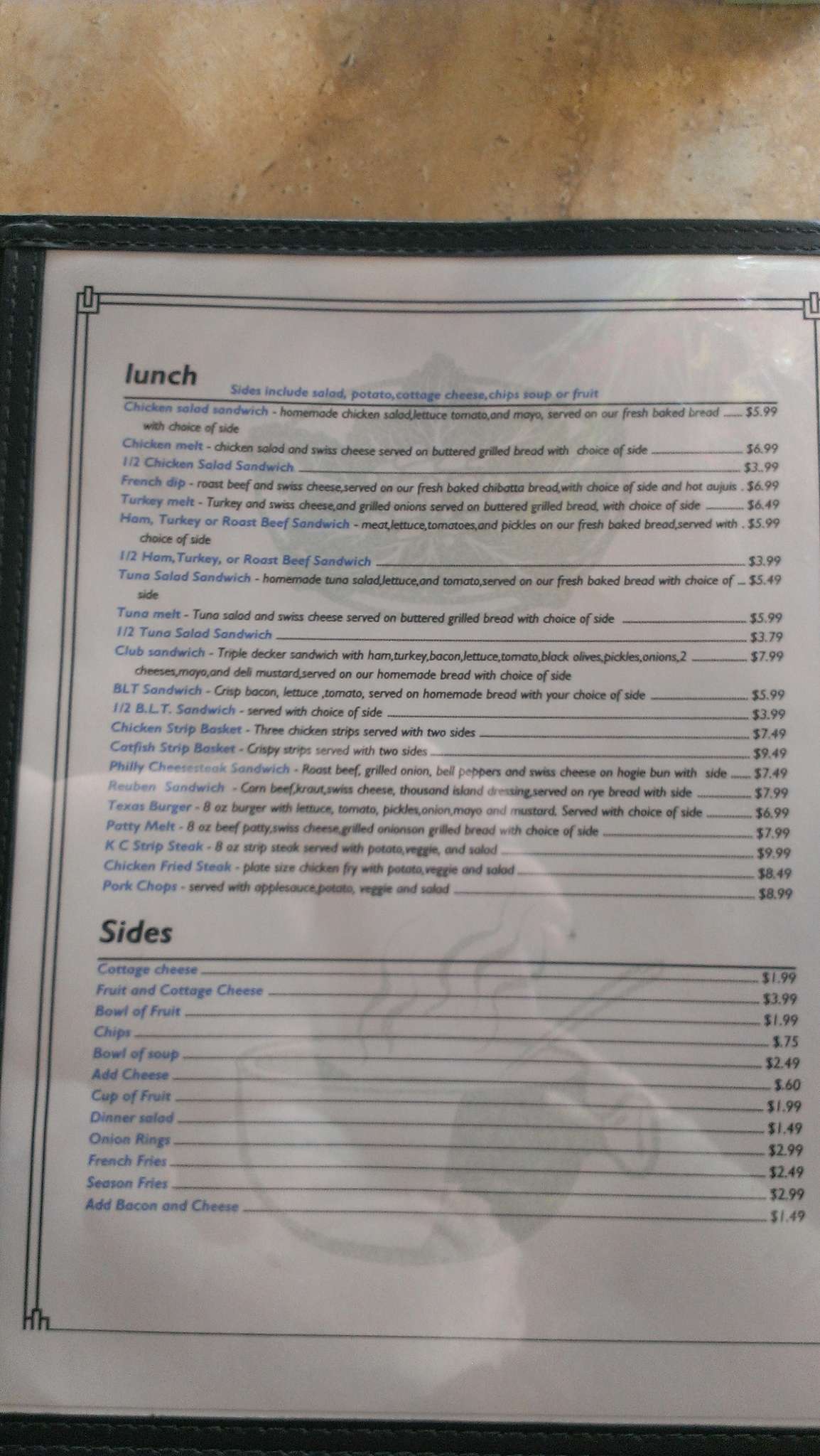 Menu at Waterfront Cafe & Catering, Wichita
