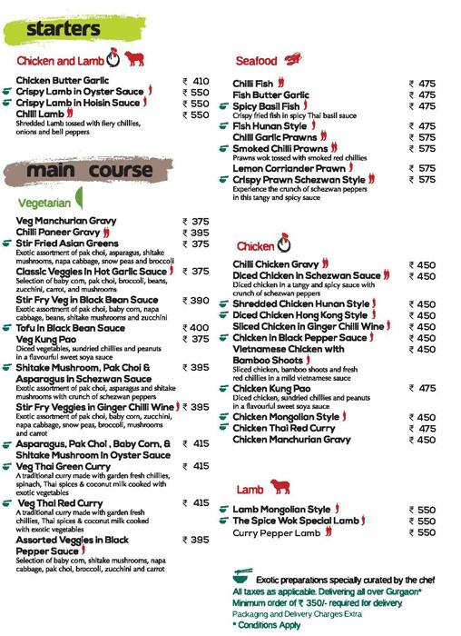Menu at The Spice Wok Chinese Kitchen, Gurugram
