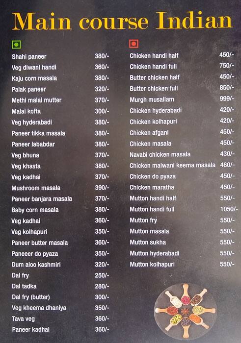 Menu at 360 Degree - The Revolving Fine Dine Restaurant, Pune