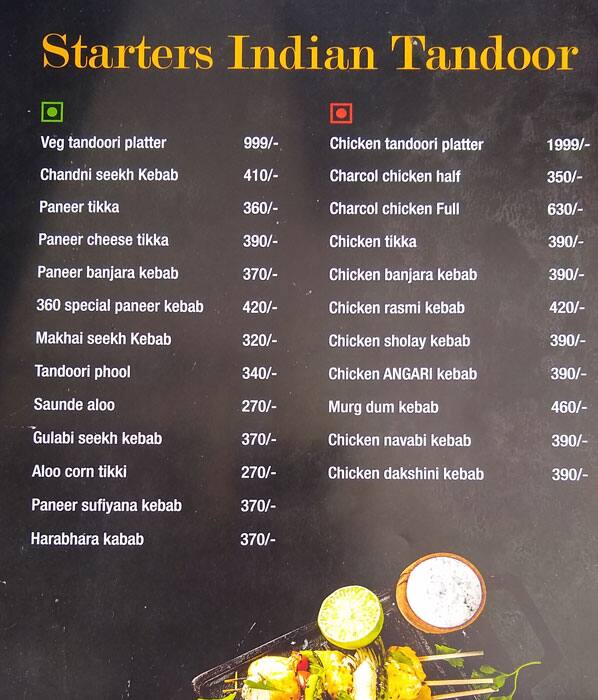 Menu at 360 Degree - The Revolving Fine Dine Restaurant, Pune