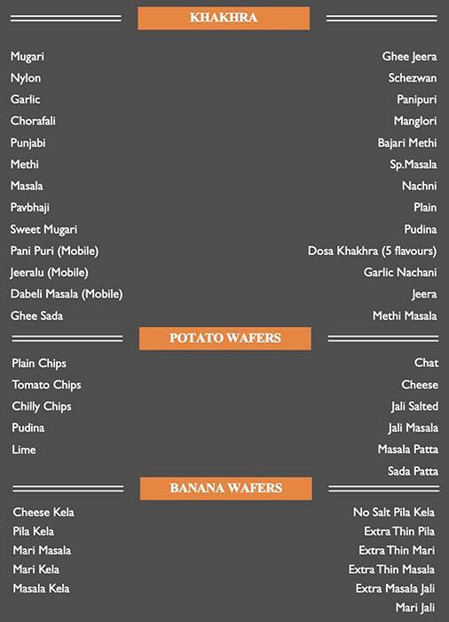 Menu at Mishtana Chaat Corner, Mumbai
