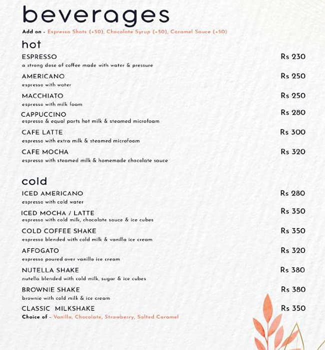 Menu at Aioli Bistro, New Delhi