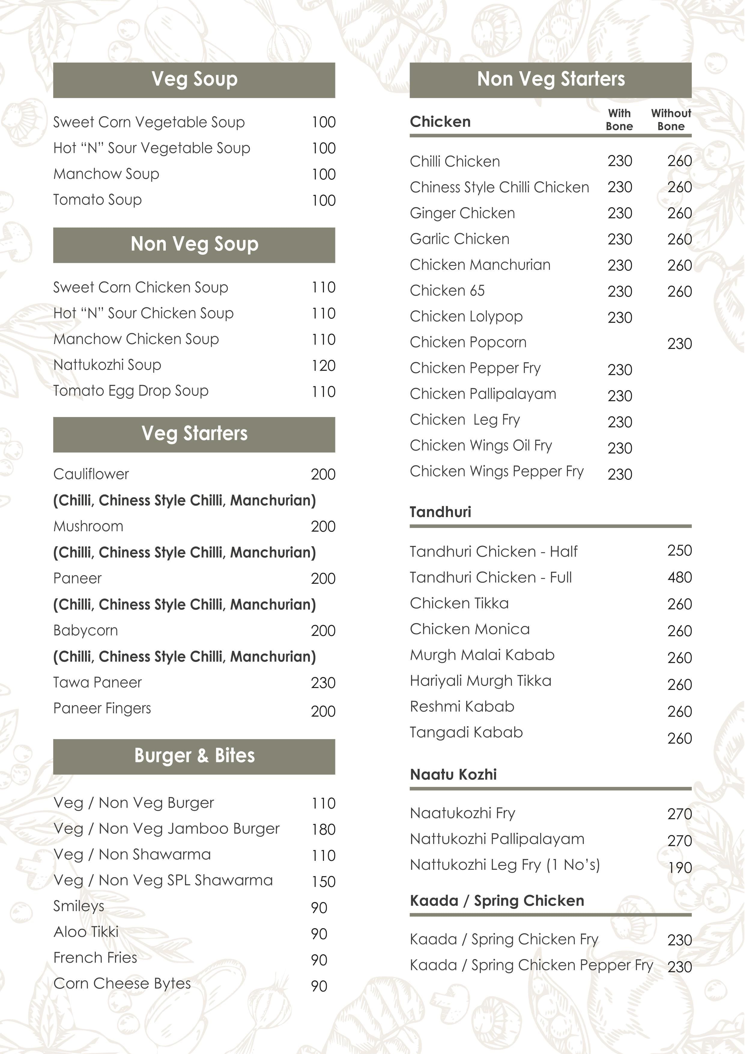 Menu at Sri Rayappas Restaurant, Coimbatore, 49a