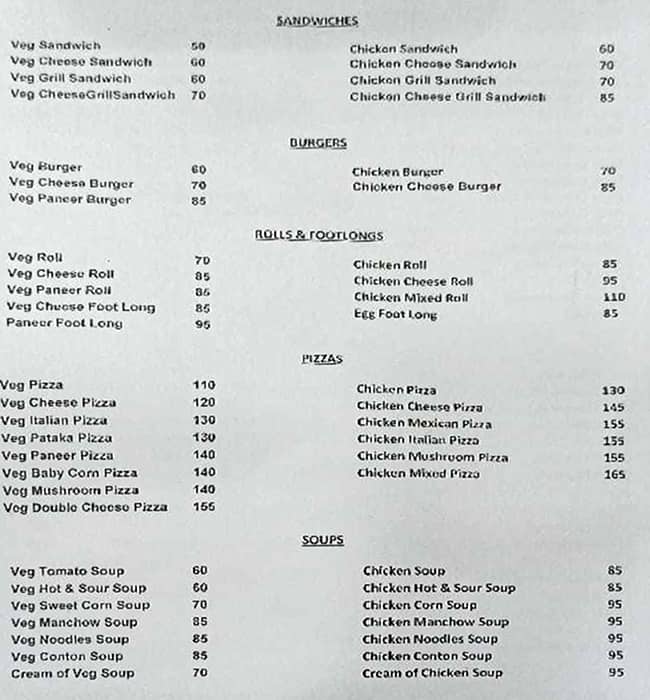 Menu of Radheshyam Food Court & Bakers, Kukatpally, Hyderabad