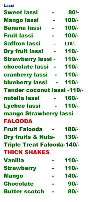 Menu of Lassi Farm, Potheri, Chennai