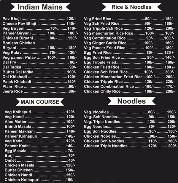 Menu of Fried Rice Wala, Borivali West, Mumbai
