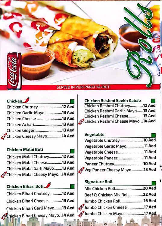 Menu of Kabab Karachi, Al Nahda, Sharjah