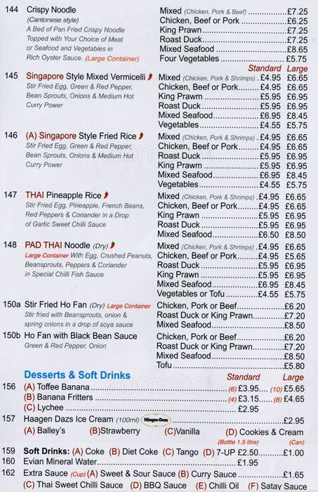 Menu at Wok U Like restaurant, Worcester Park, 559 London Rd