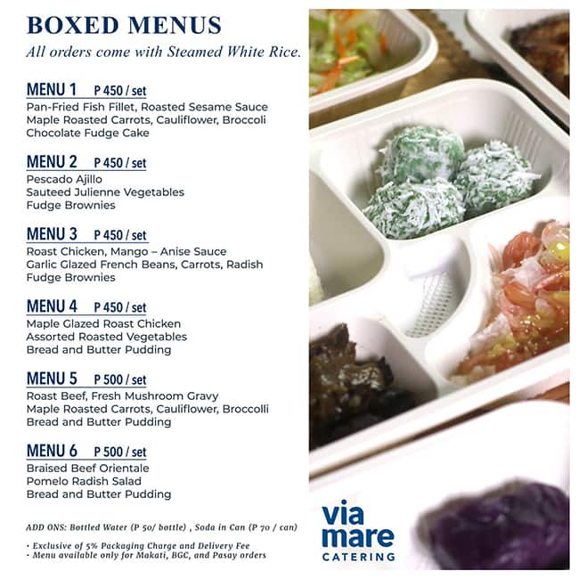 Menu at Via Mare - Makati restaurant, Makati