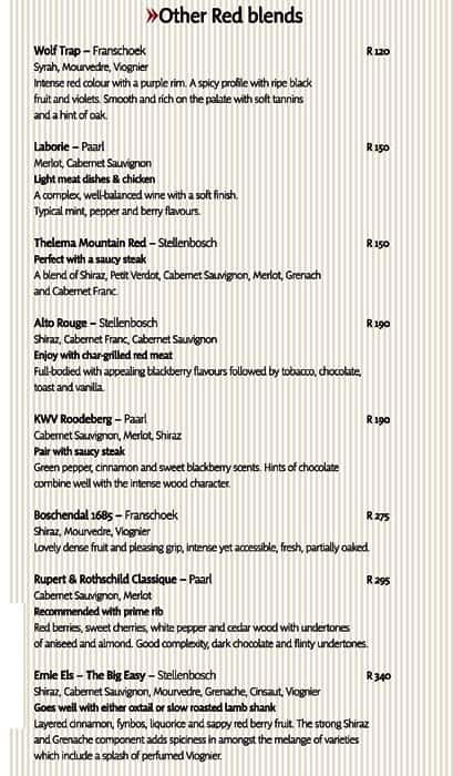 Menu at The Meat Company restaurant, Randburg, Palazzo Ln