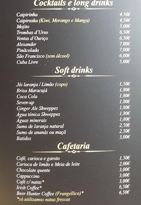 Menu at The Beer Hunter Pub, Oeiras