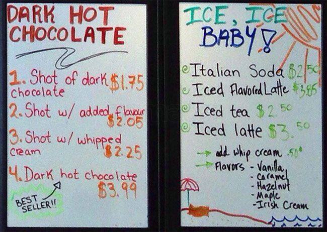 Menu at Pure Gelato desserts, Ottawa, 71 William Street