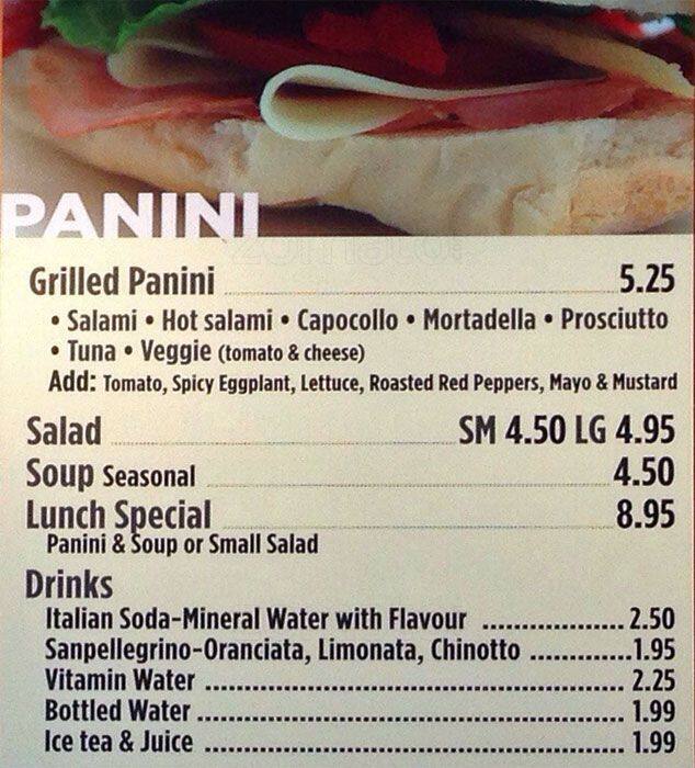 Menu at Pure Gelato desserts, Ottawa, 71 William Street