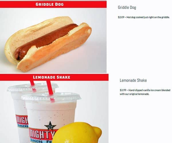 Menu at Mighty Fine Burgers restaurant, Sunset Valley, Brodie Ln #1300