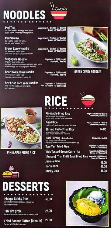 Menu at Go Thai restaurant, Dubai, Techno hub 2