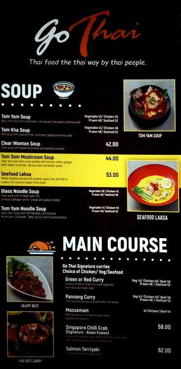 Menu of Go Thai, Dubai Silicon Oasis (DSO), Dubai