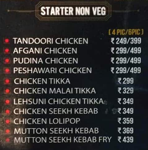 Menu of IB Club, Malviya Nagar, Jaipur
