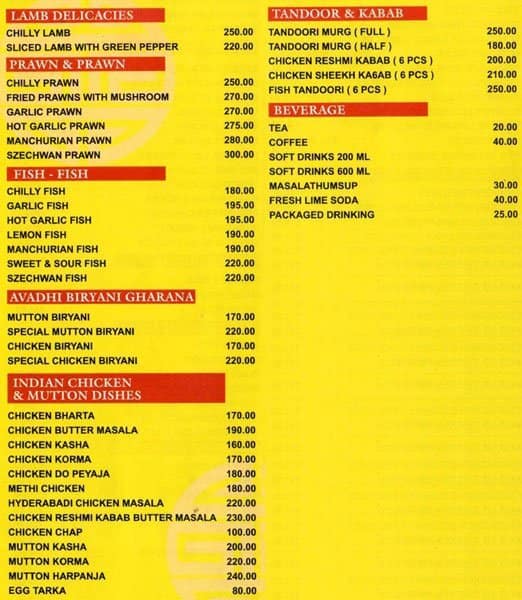 Menu at Tojo's, Kolkata, 153, Rash Behari Ave, Beside Basanti Devi College